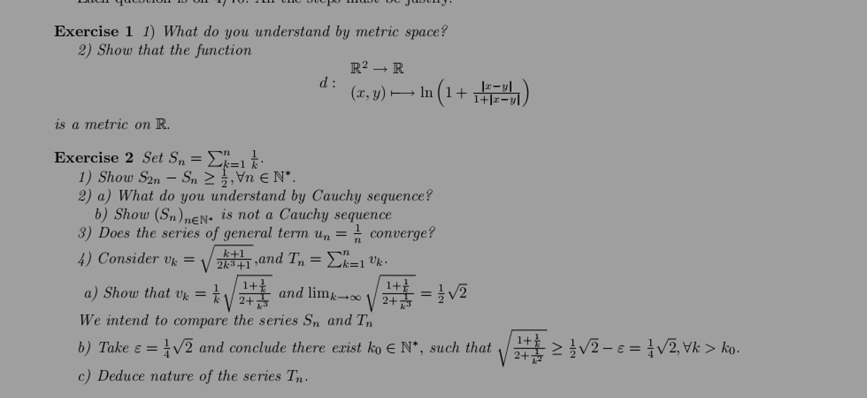 Solved Exercise 1 1) ﻿What do you understand by metric | Chegg.com