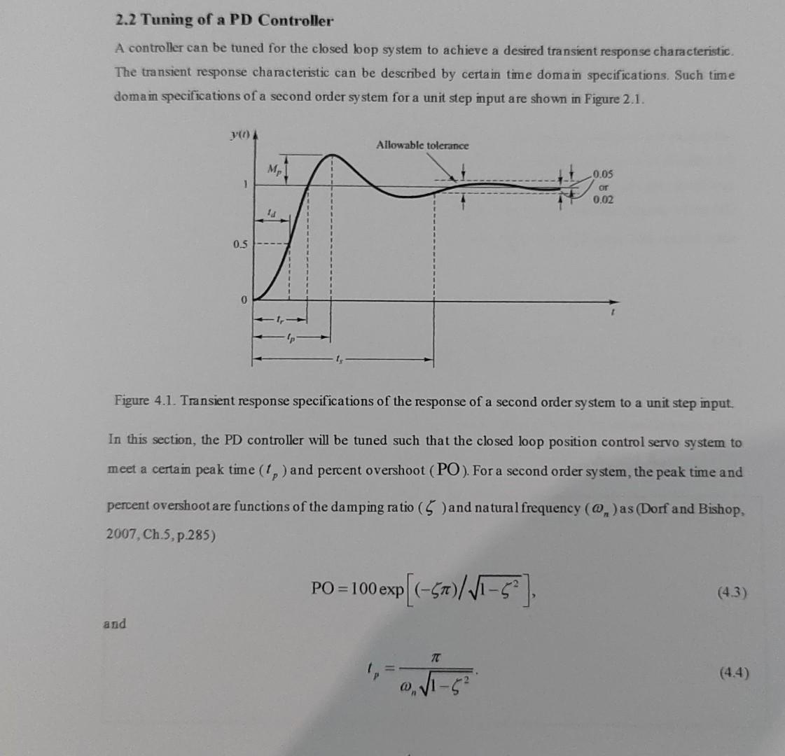 2.2 Tuning of a PD Controller A controller can be | Chegg.com