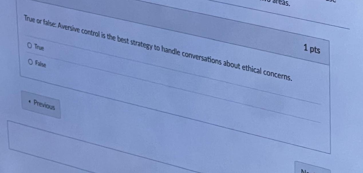 Solved True or false: Aversive control is the best strategy | Chegg.com