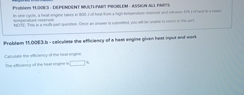 Solved Problem 11.00E3 - ﻿DEPENDENT MULTIPART PROBLEM - | Chegg.com