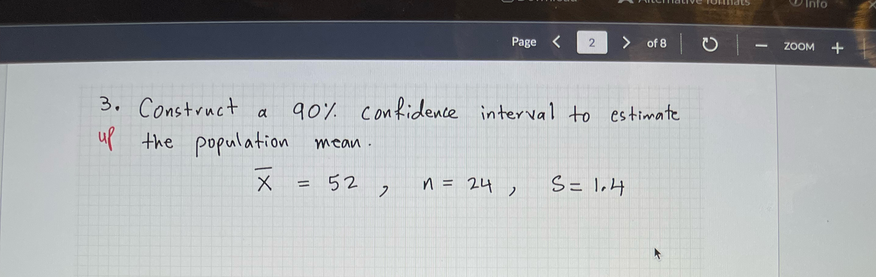 Solved Construct a 90% ﻿confidence interval to estimate uf | Chegg.com