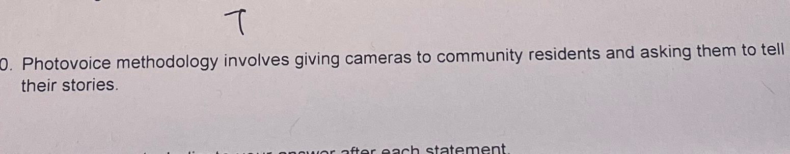 Solved Photovoice methodology involves giving cameras to | Chegg.com