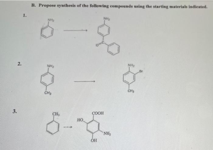 Solved B. Propose synthesis of the following compounds using | Chegg.com
