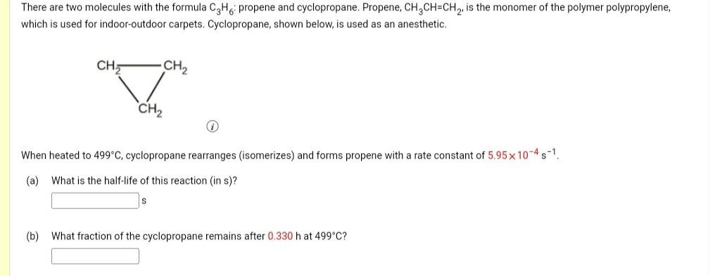 Solved There are two molecules with the formula C3H6 : | Chegg.com