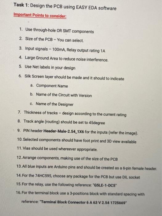 Relay Module for ARDUINO Task 1: Design the following | Chegg.com