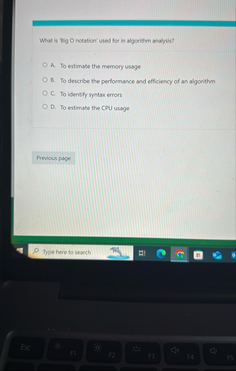 Solved What is 'Big O notation' used for in algorithm | Chegg.com