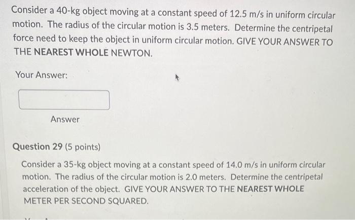 Solved Consider a 40-kg object moving at a constant speed of | Chegg.com