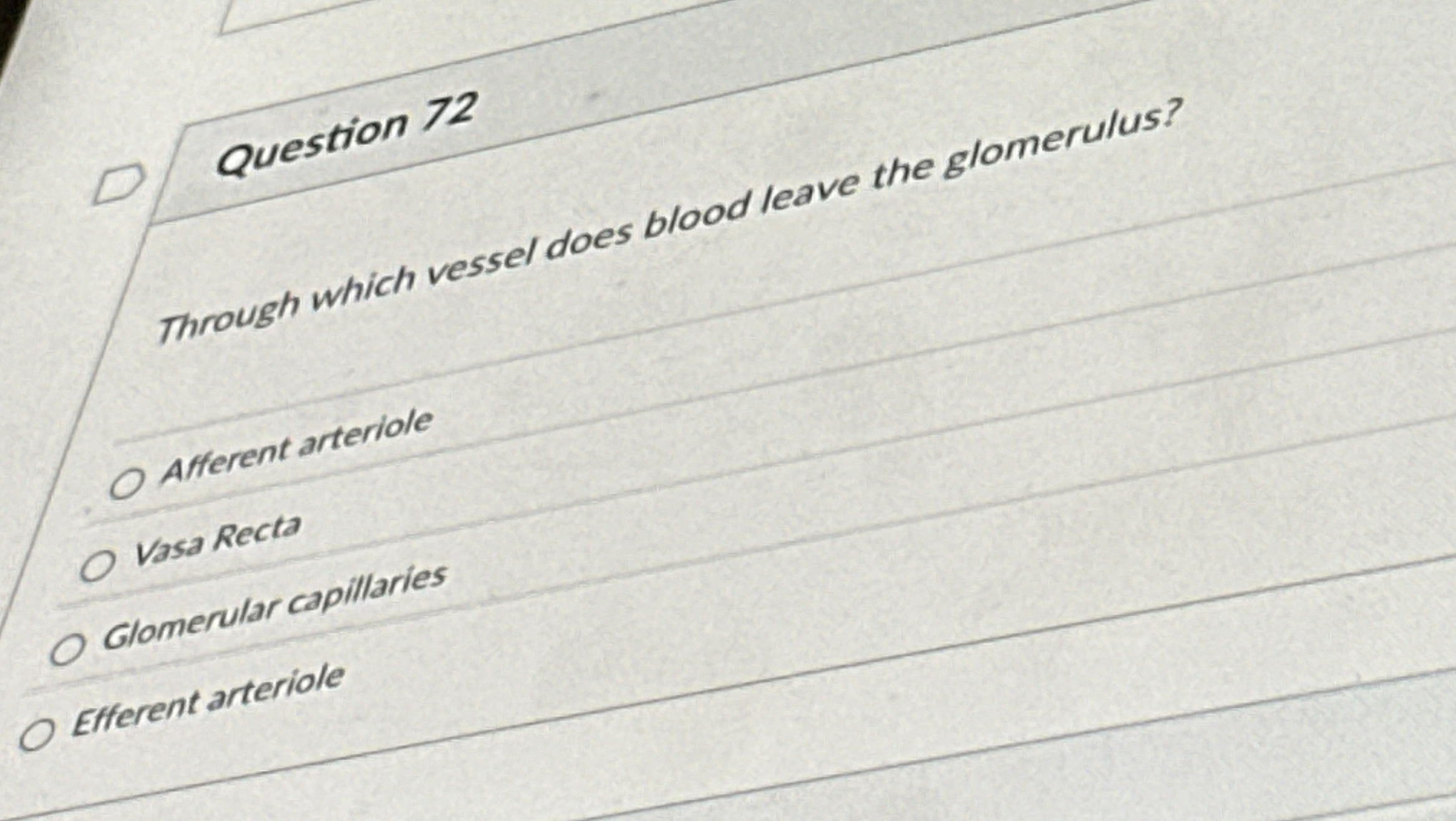 Solved Question 72Through which vessel does blood leave the | Chegg.com