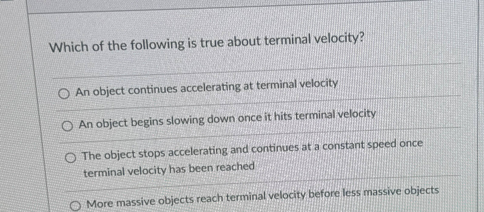 Solved Which of the following is true about terminal | Chegg.com