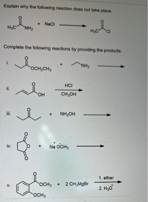Solved Explain why the following reaction does not take | Chegg.com