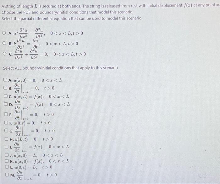 Solved A string of length L is secured at both ends. The | Chegg.com