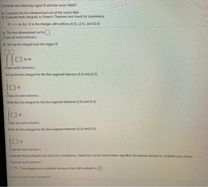 Solved Consider the following region and the vector field F. | Chegg.com