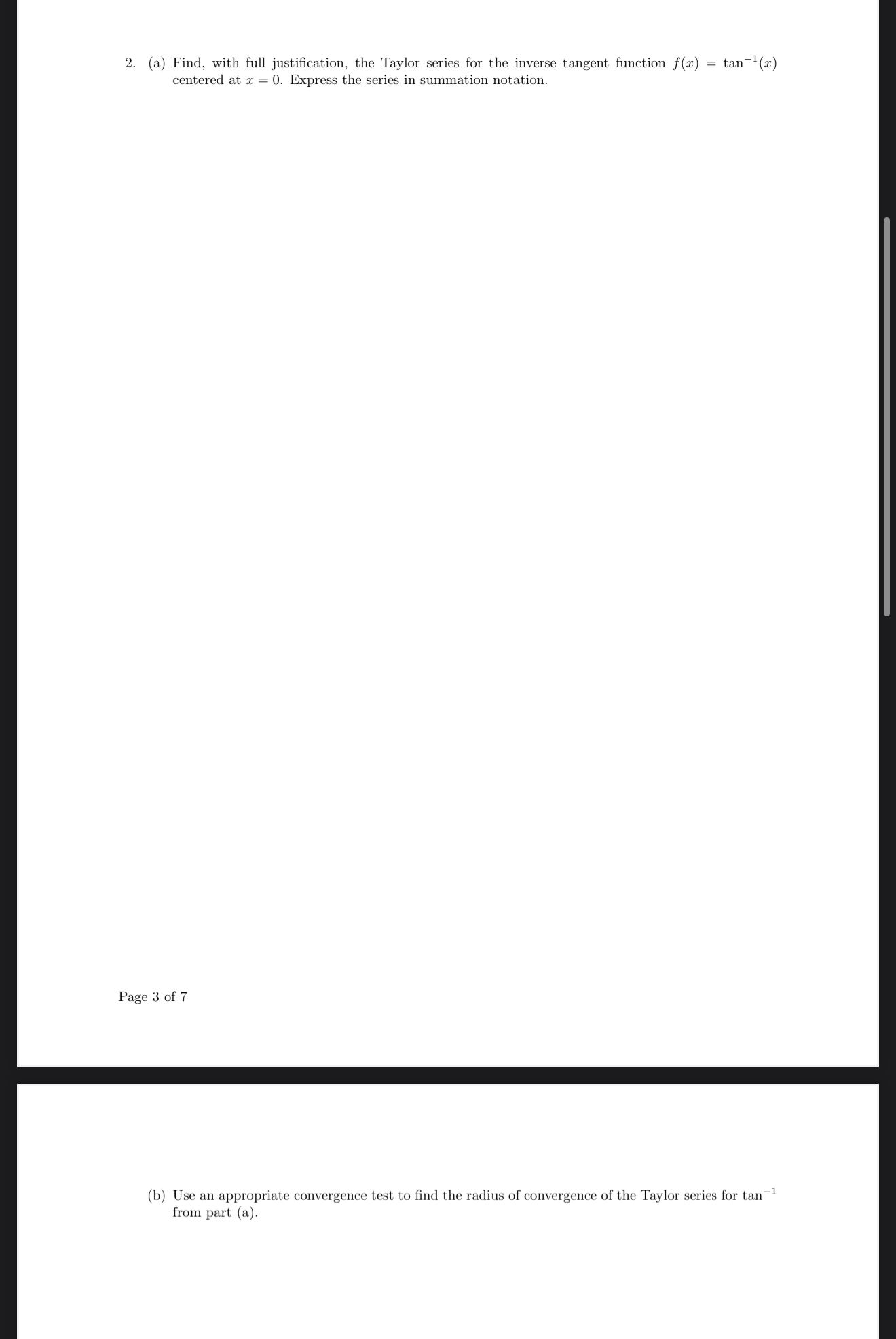 Solved (a) ﻿Find, with full justification, the Taylor series | Chegg.com