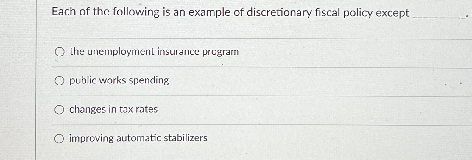 Solved Each of the following is an example of discretionary | Chegg.com