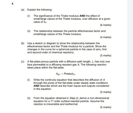 Solved (a) Explain the following: (0) The significance of | Chegg.com