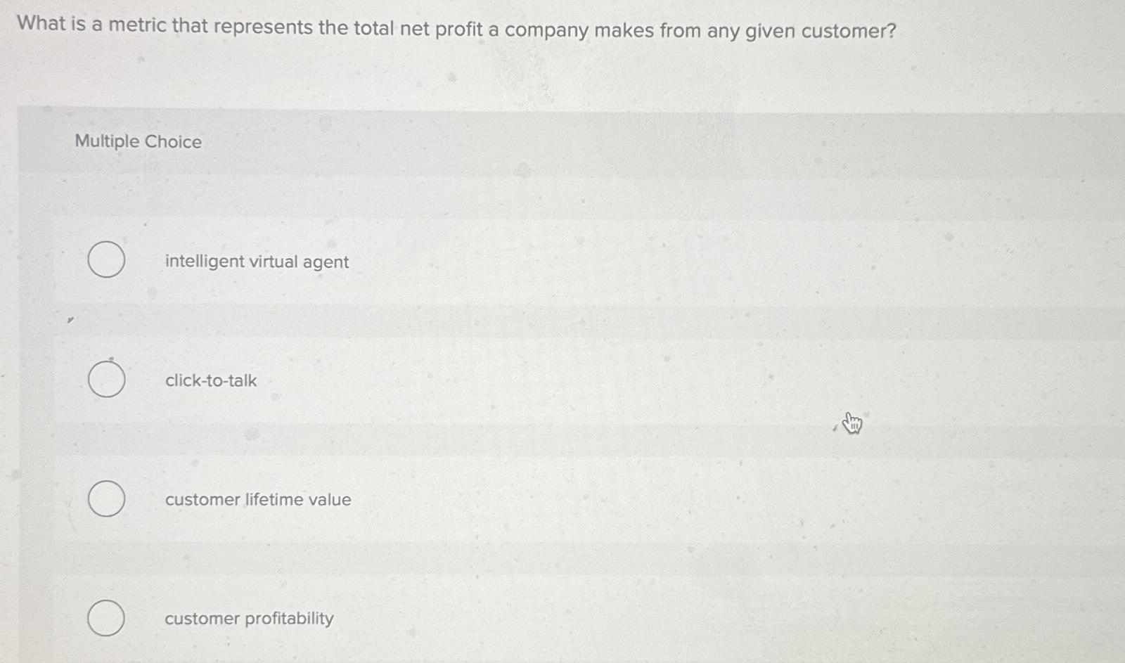 Solved What is a metric that represents the total net profit | Chegg.com