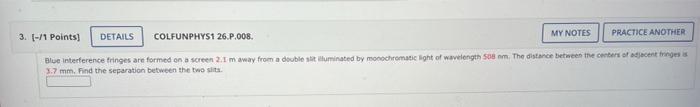 Solved 3. [-11 Points) DETAILS COLFUNPHYS1 26.P.008. MY | Chegg.com Solved 3. [-11 Points) DETAILS COLFUNPHYS1 26.P.008. MY | Chegg.com