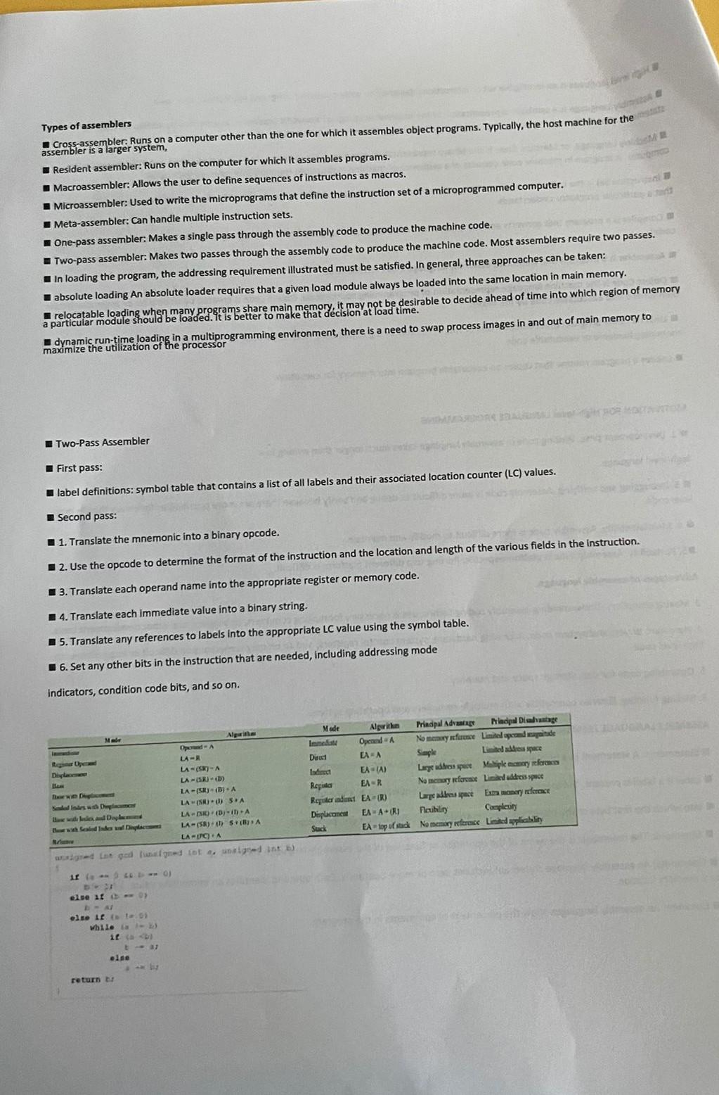 Types of assemblers Cross-assembler. Runs on a | Chegg.com