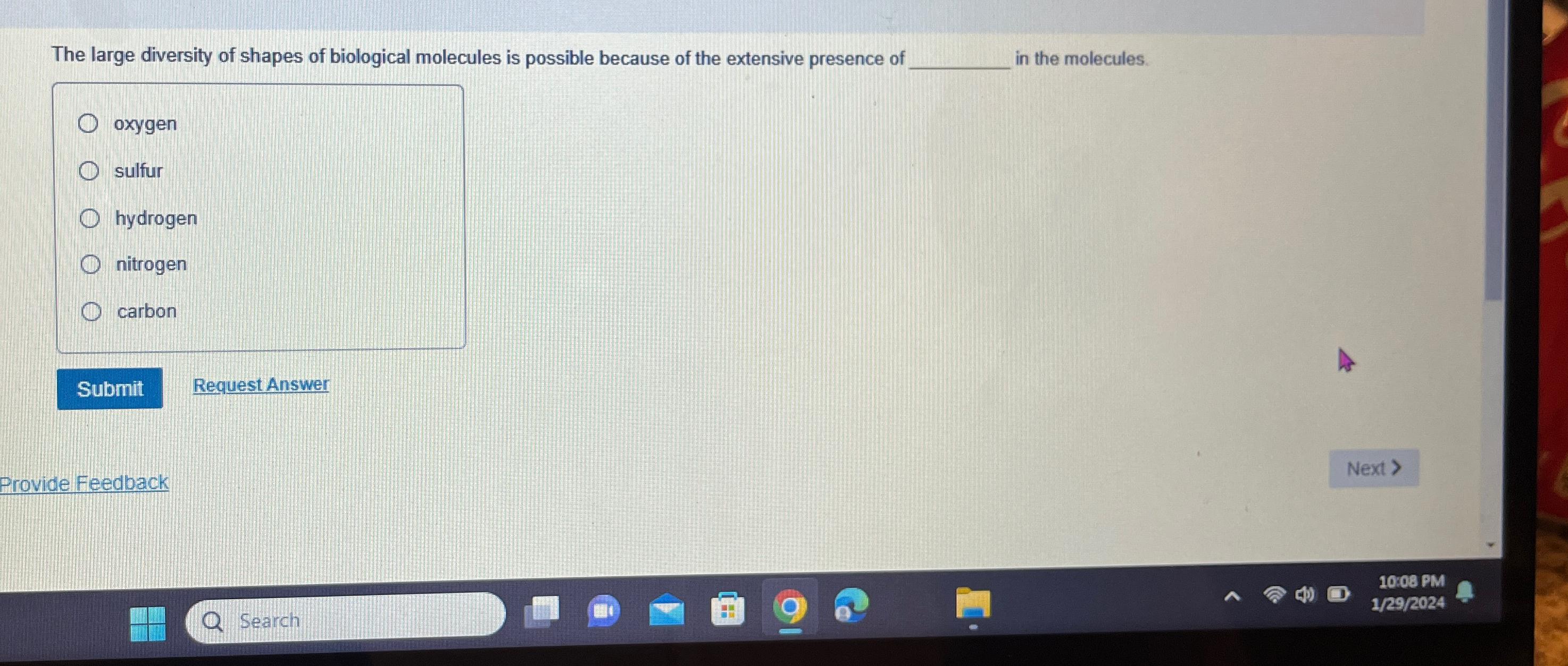 Solved The large diversity of shapes of biological molecules | Chegg.com