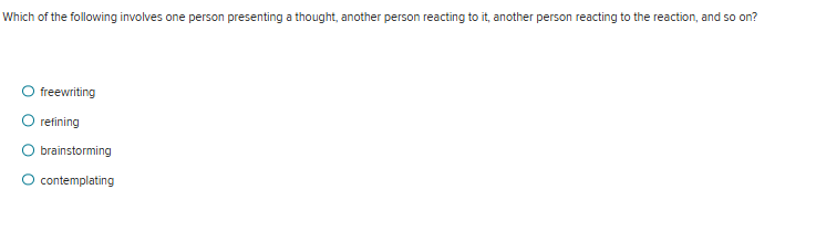 Solved Which of the following involves one person presenting | Chegg.com