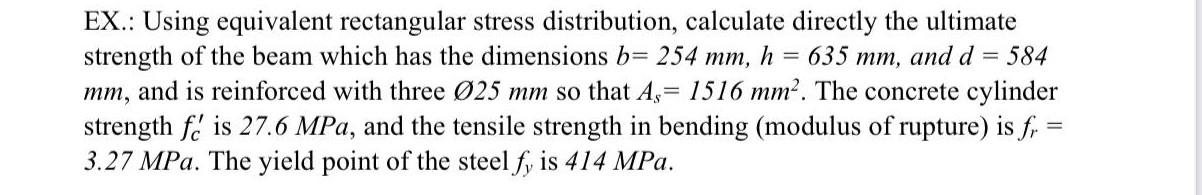 Solved EX.: Using equivalent rectangular stress | Chegg.com
