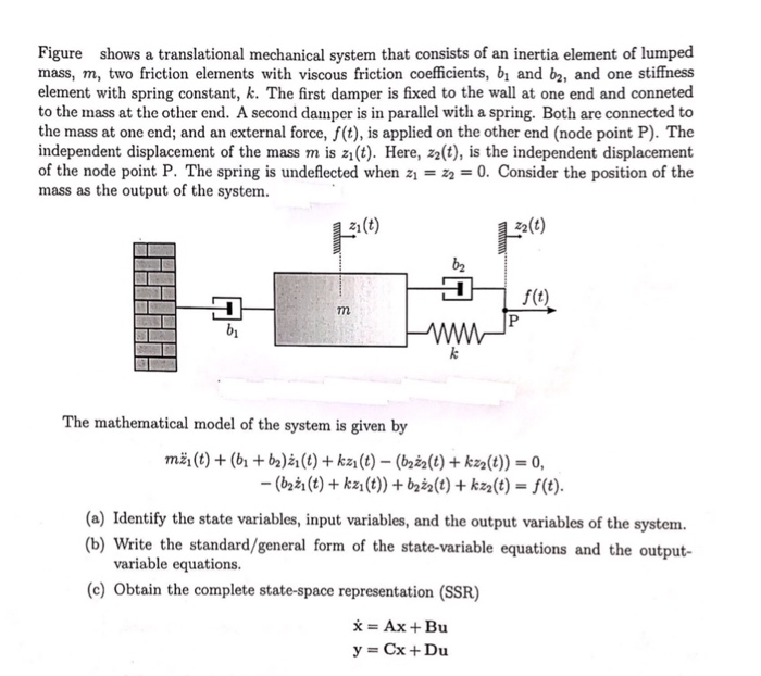Solved Figure shows a two mass-spring-damper system. The | Chegg.com