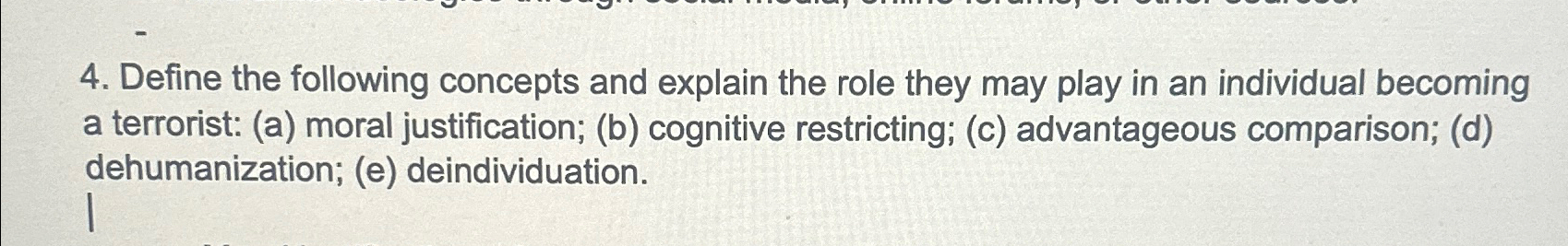 Solved Define the following concepts and explain the role | Chegg.com