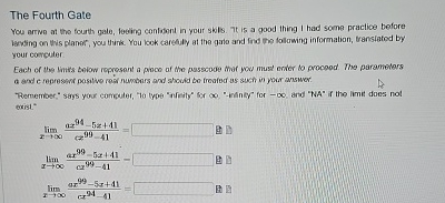 Solved The Fourth GateYou ertwn at the fourth gate, feding | Chegg.com