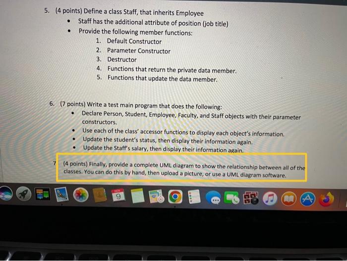 Solved Provide code for .h and .cpp files for all | Chegg.com