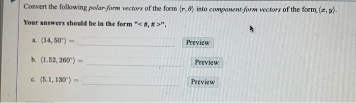 Solved Convert the following polar-form vectors of the form | Chegg.com