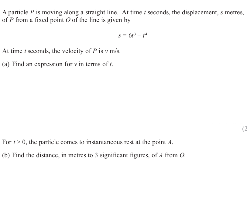 A particle P is moving along a straight line. At time | Chegg.com
