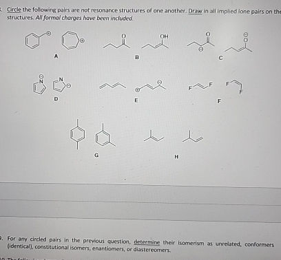 Solved Circle the following pairs are not resonance | Chegg.com