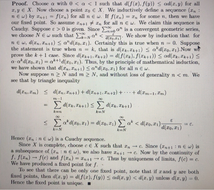Solved 7. Show that in the proof of the Banach fixed-point | Chegg.com
