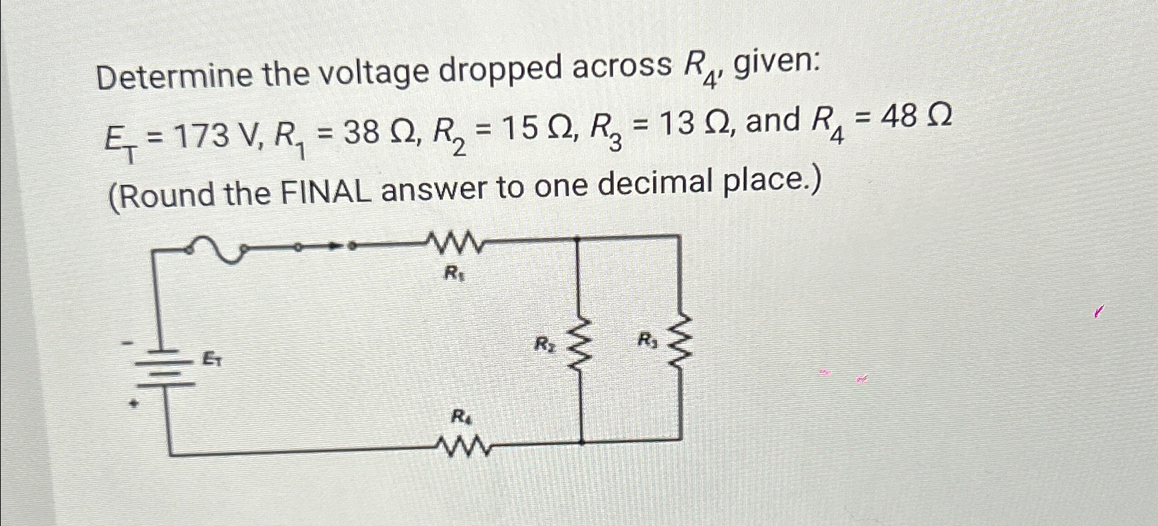 Solved Determine the voltage dropped across R4, | Chegg.com