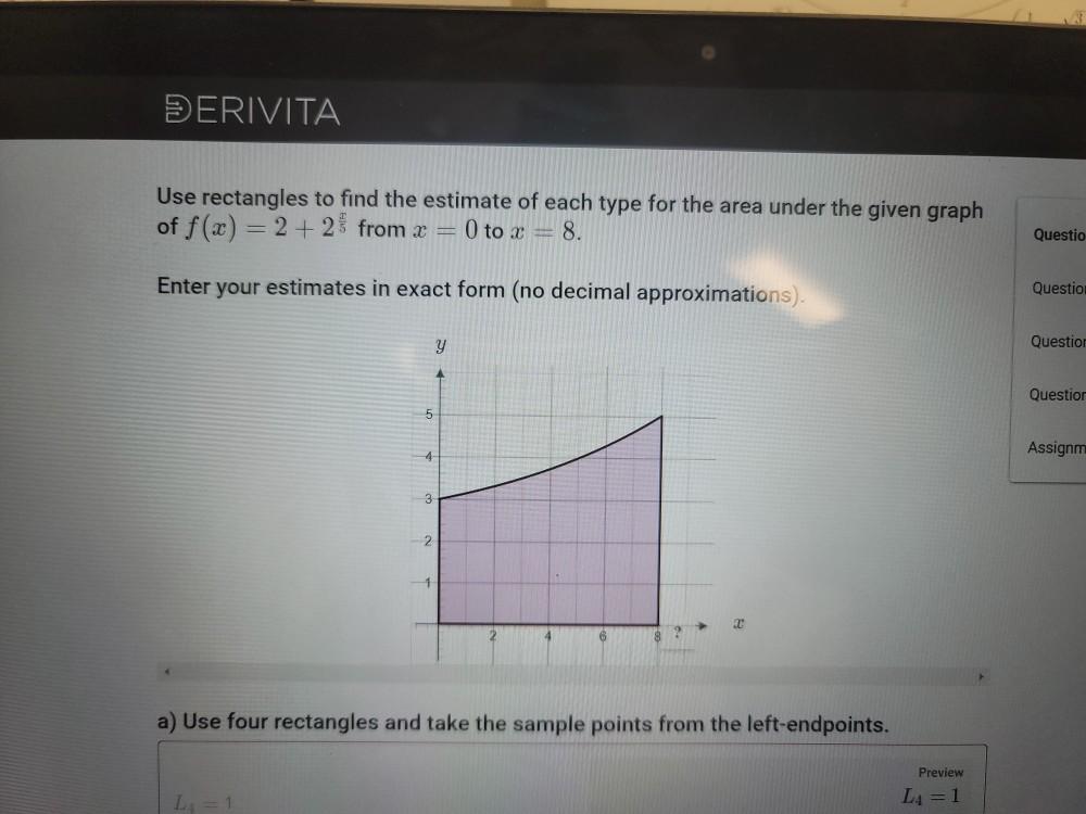 Solved EERIVITA Use rectangles to find the estimate of each | Chegg.com