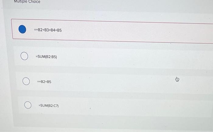 Solved Which formula in cell C6 would continue to be | Chegg.com