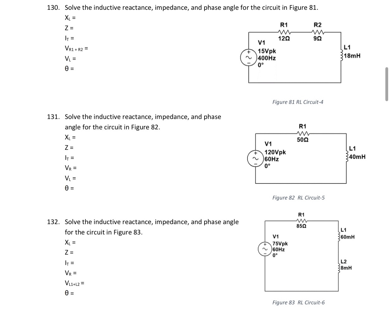 Solved Solve The Inductive Reactance Impedance And Phase