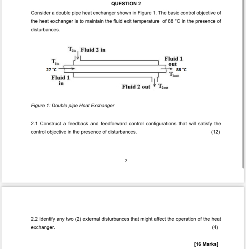 Solved QUESTION 2Consider a double pipe heat exchanger shown | Chegg.com
