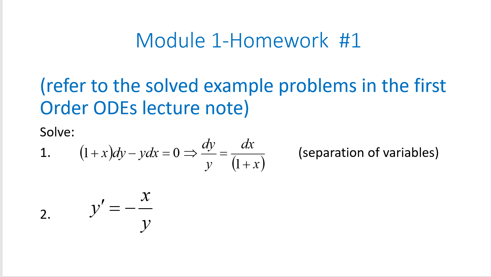 Solved Module 1-Homework #1(refer to ﻿the solved example | Chegg.com