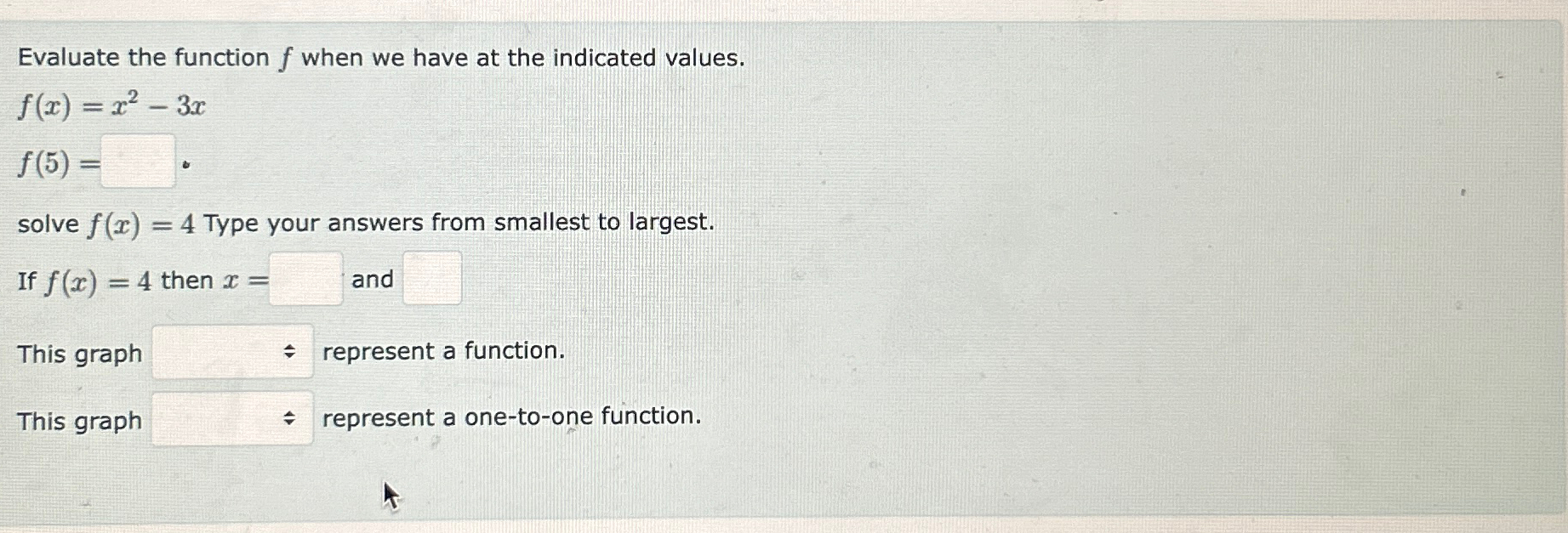 Solved Evaluate the function f ﻿when we have at the | Chegg.com