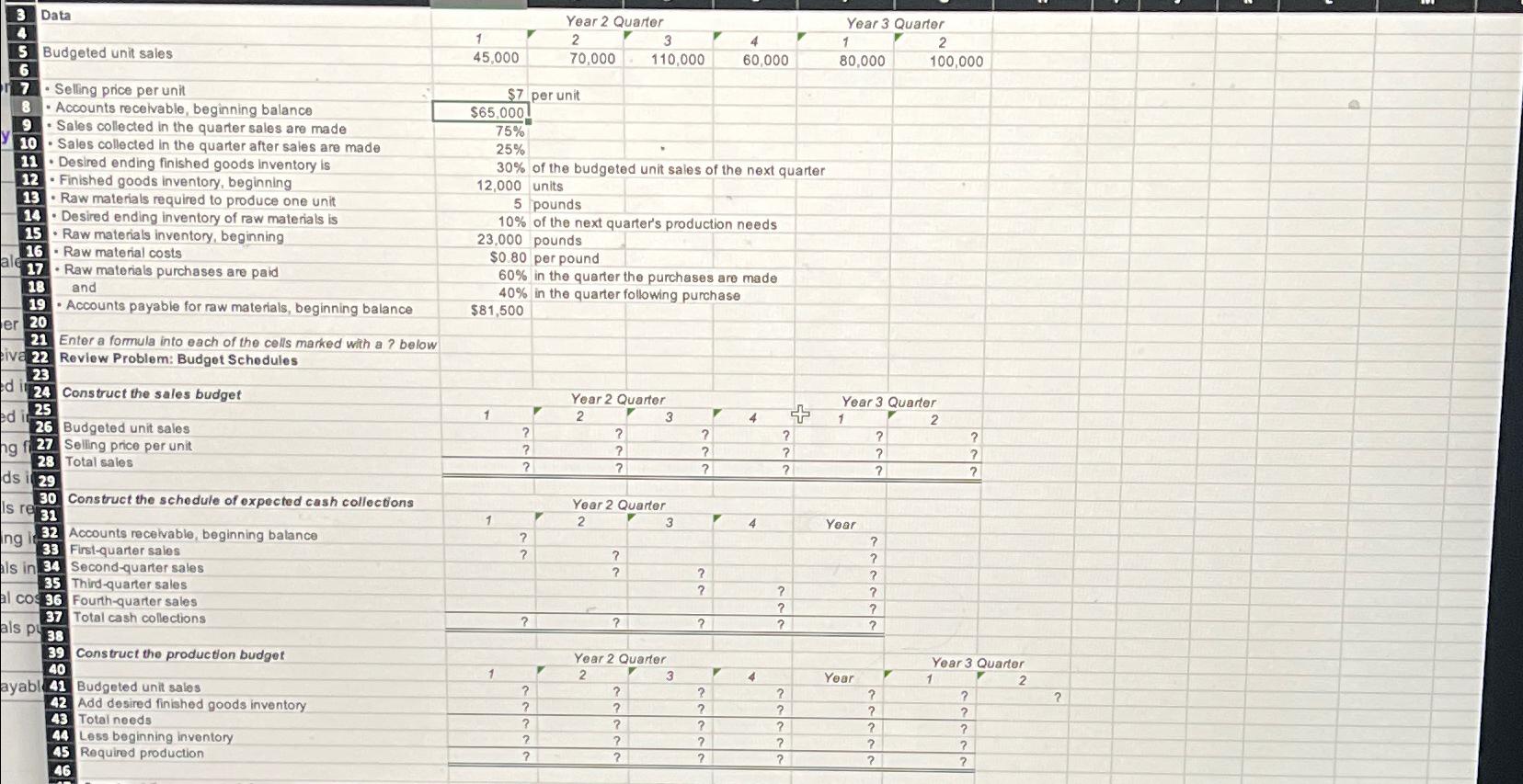 Solved Help me figure out the question marks | Chegg.com