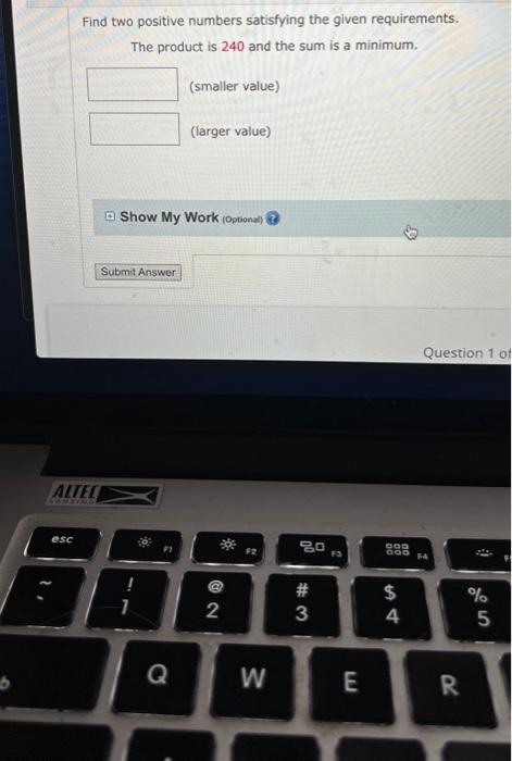 Solved Find two positive numbers satisfying the given | Chegg.com