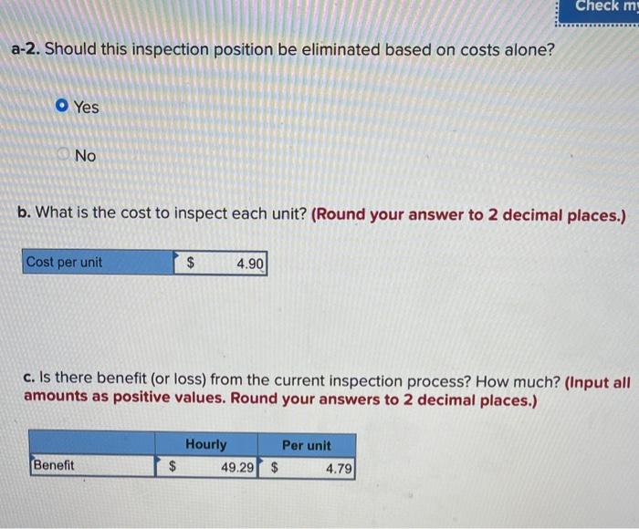 Solved A company currently using an inspection process in | Chegg.com