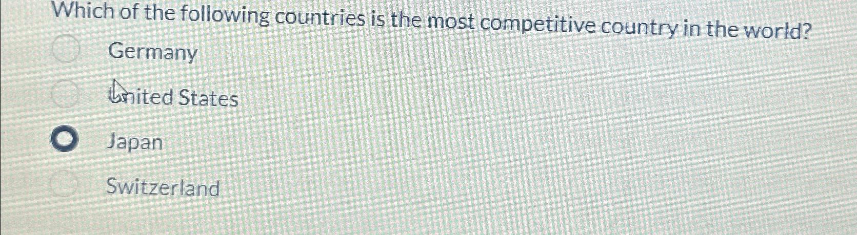 Solved Which of the following countries is the most | Chegg.com