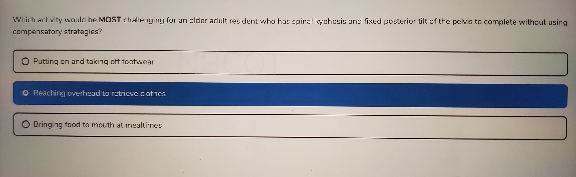 Solved Which activity would be MOST challenging for an older | Chegg.com