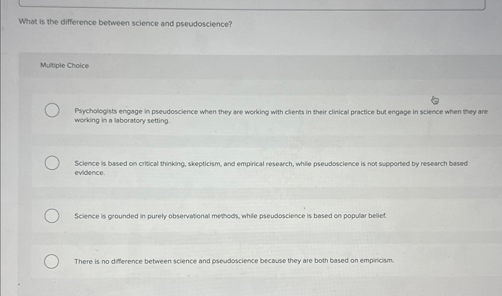 Solved What is the difference between science and | Chegg.com