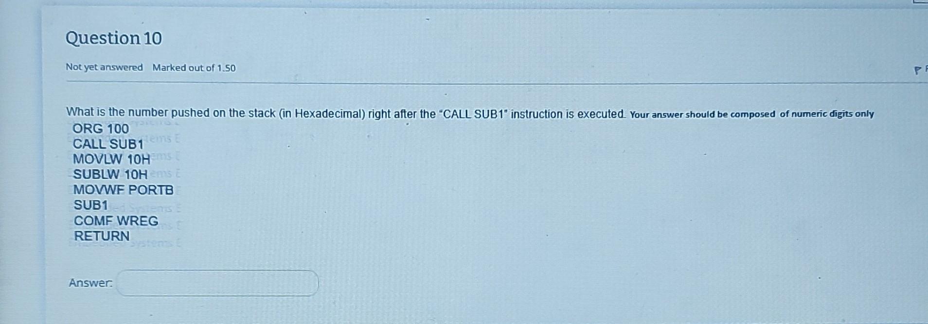 Solved What is the number pushed on the stack (in | Chegg.com