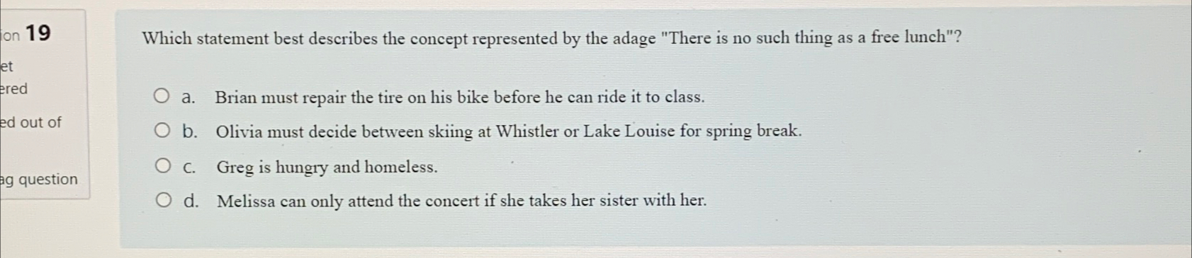 Solved 19 ﻿Which statement best describes the concept | Chegg.com