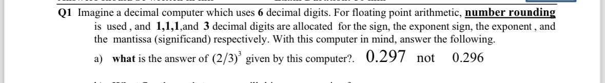 Solved Q1 ﻿Imagine a decimal computer which uses 6 ﻿decimal | Chegg.com