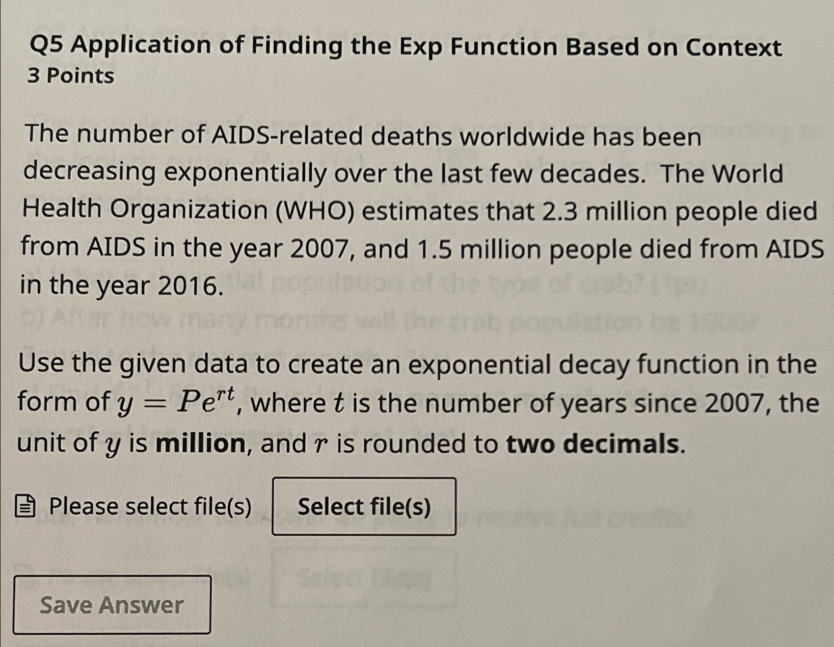 Solved Q5 ﻿Application of Finding the Exp Function Based on | Chegg.com
